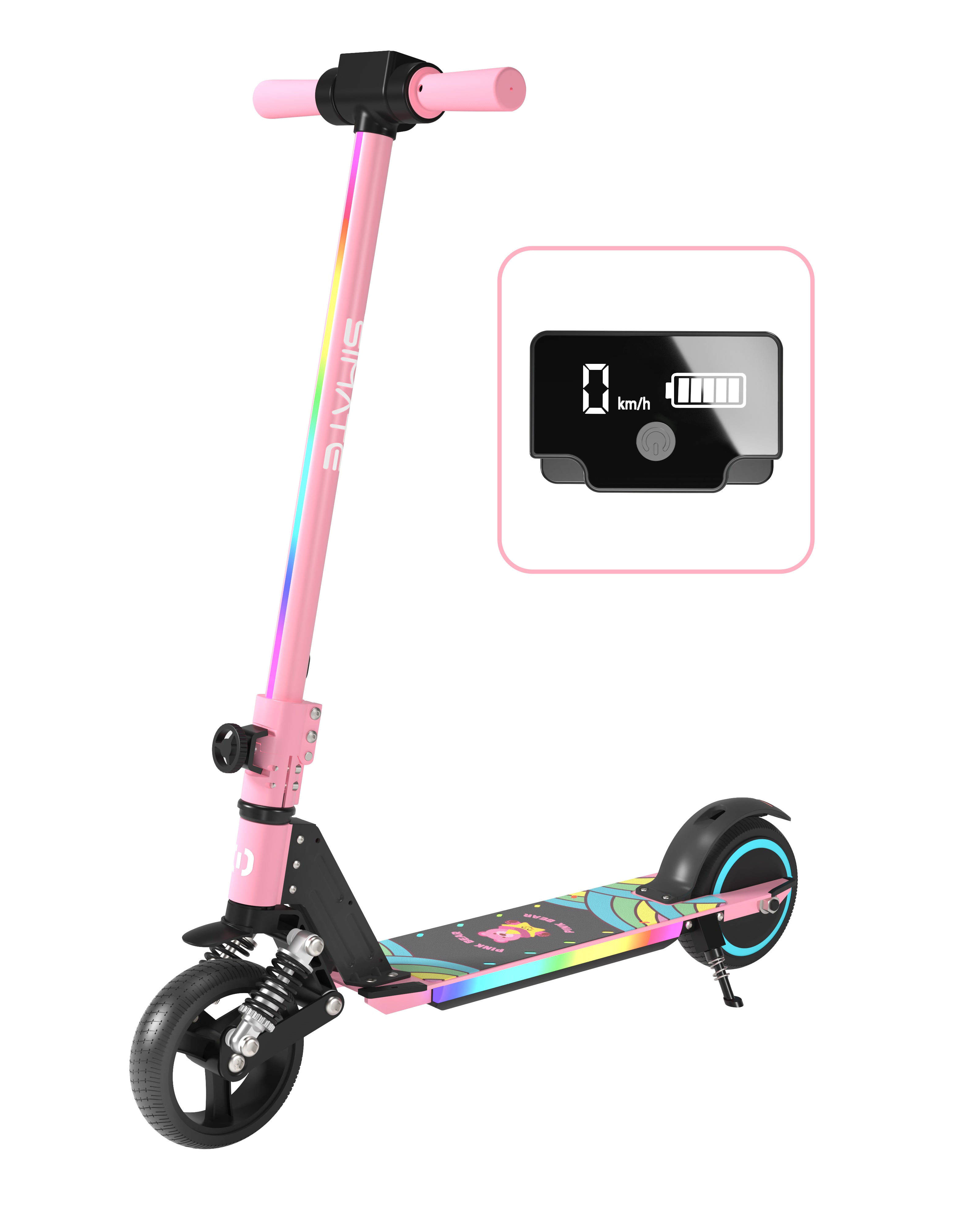 S5 Colorful Headlight Electric Scooter for Kids | Pink – Simateboard