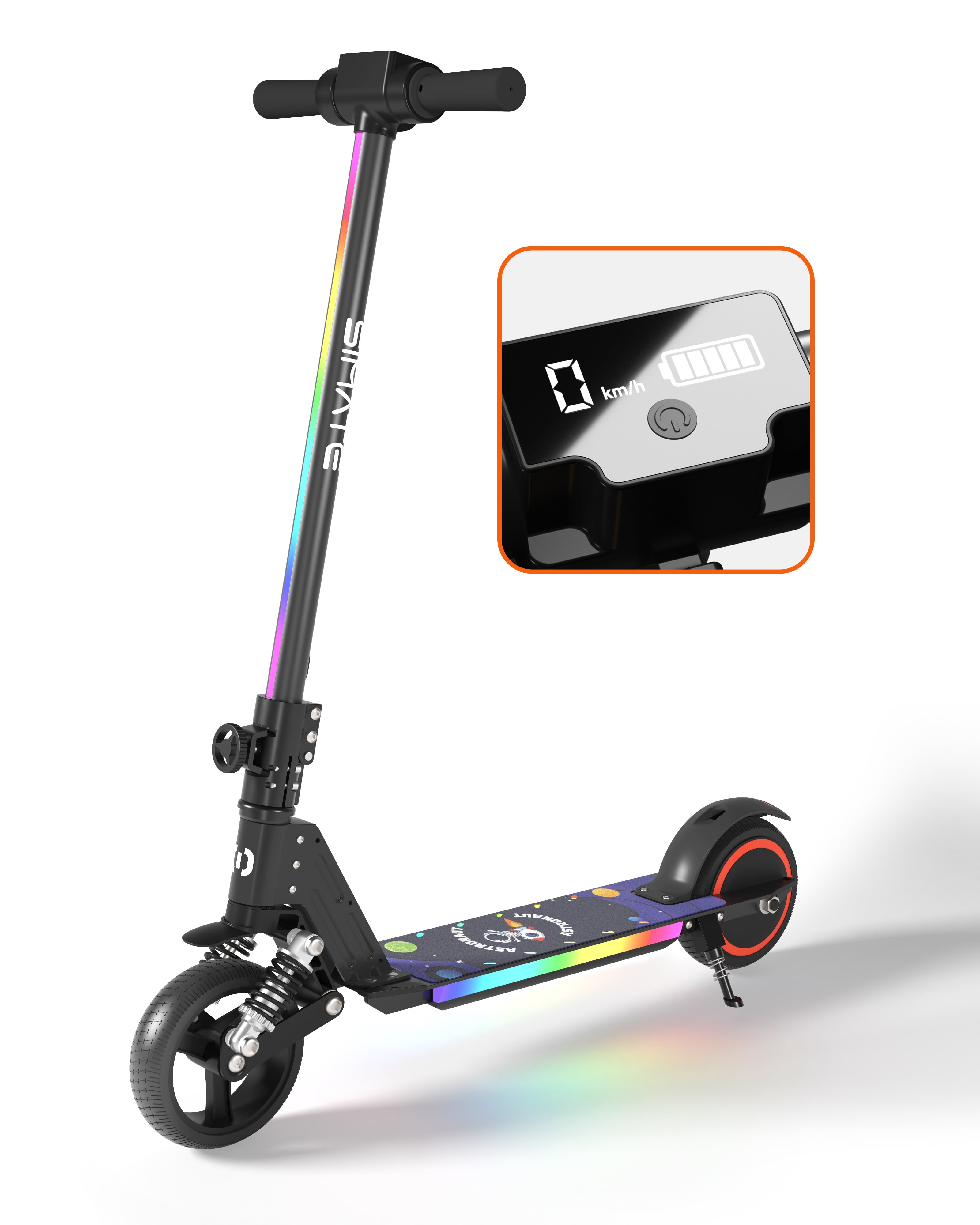 S5 Colorful Headlight Electric Scooter for Kids | Black – Simateboard